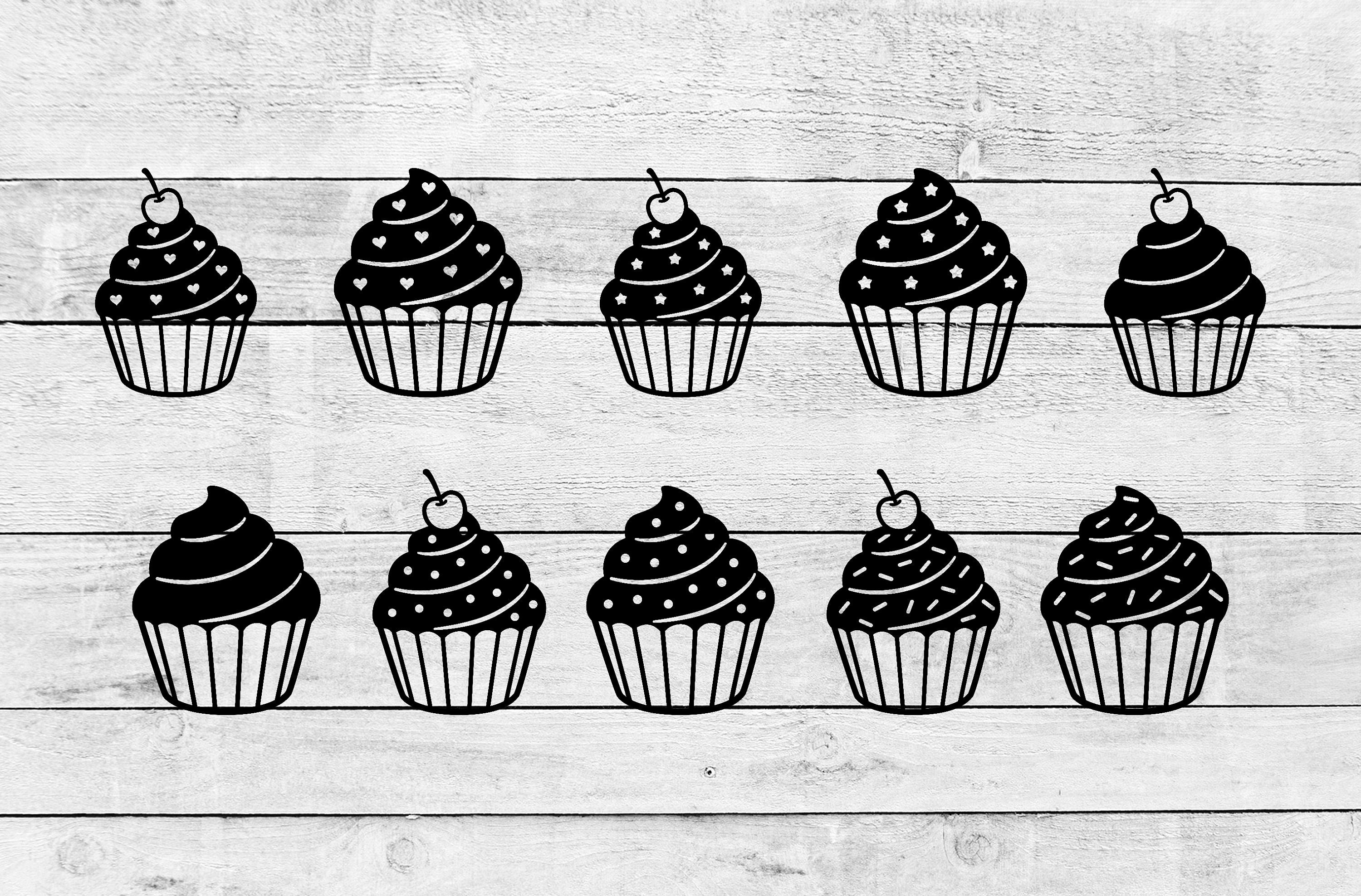 Cute Cupcake SVG Bundle Svg Dxf Png Xps Jpg 10 Cricut - Etsy