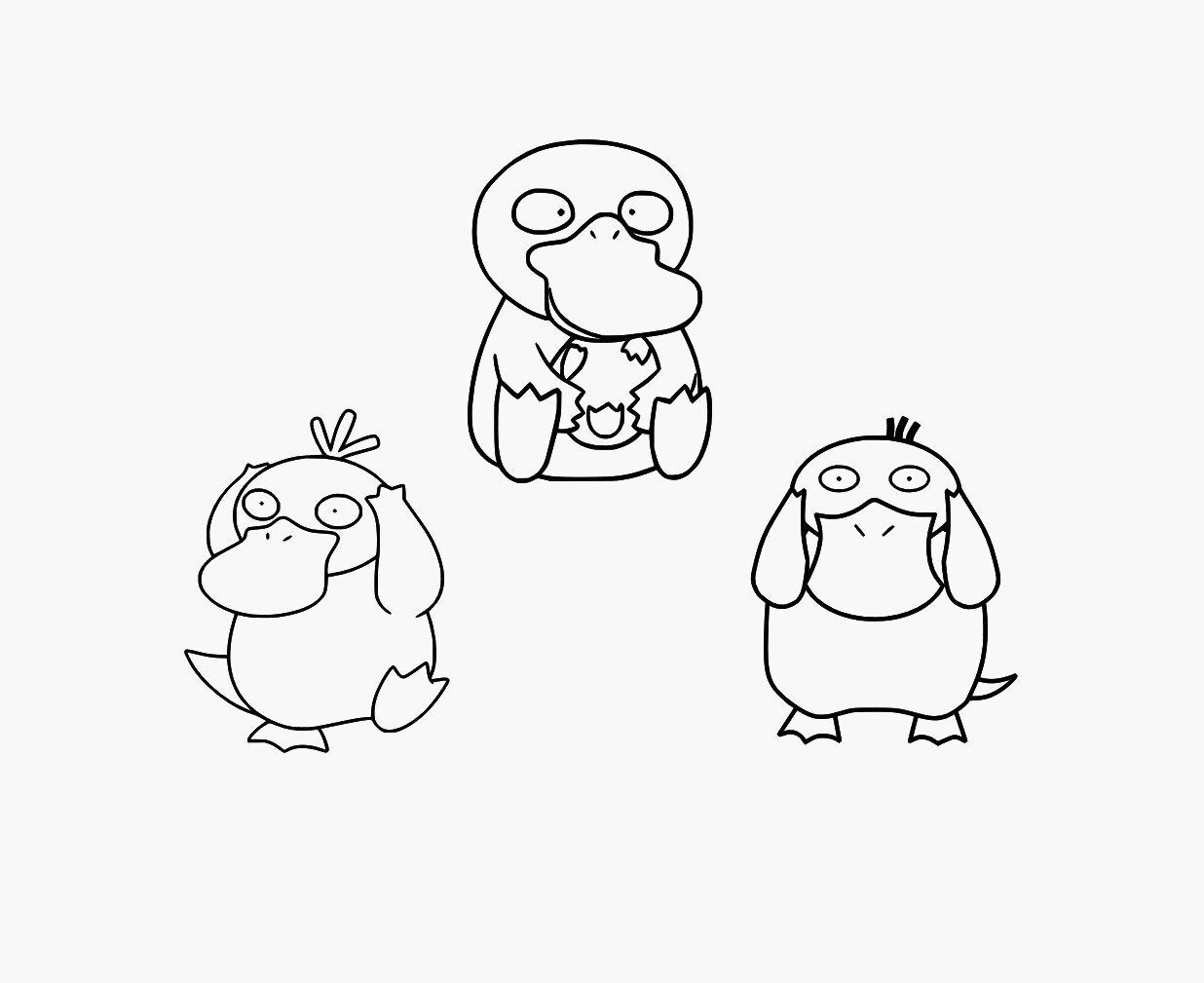 Drawing Psyduck-inspired SVG Bundle Pokemon-like Line Art SVG - Etsy