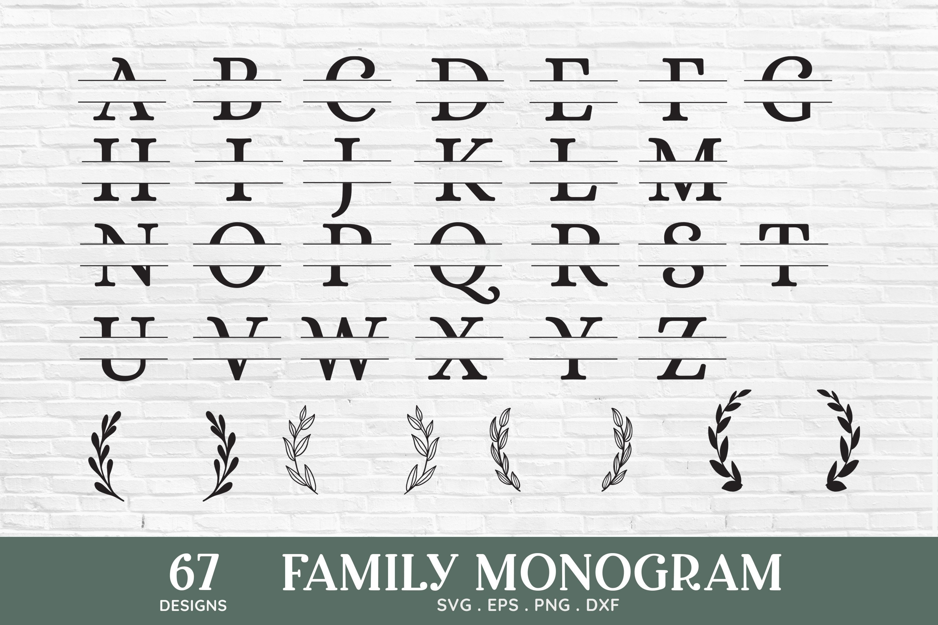 DIY Family Monogram Bundle Svg Ai Eps Dxf Png Laser CNC Cricut ...
