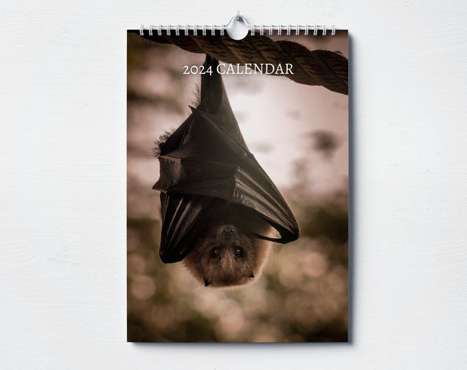 Bat Calendar 2024 Monthly Wall Calendar, A4 Size Hanging Calendar ...