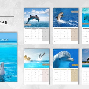 Dolphin Calendar 2025: Monthly Wall Calendar With Notes, Hanging A4 ...