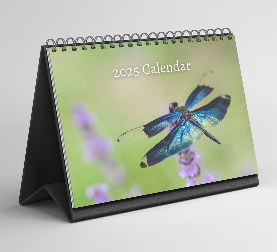Dragonfly Desk Calendar 2025-2026: Standing Flip Desktop Calendar With ...