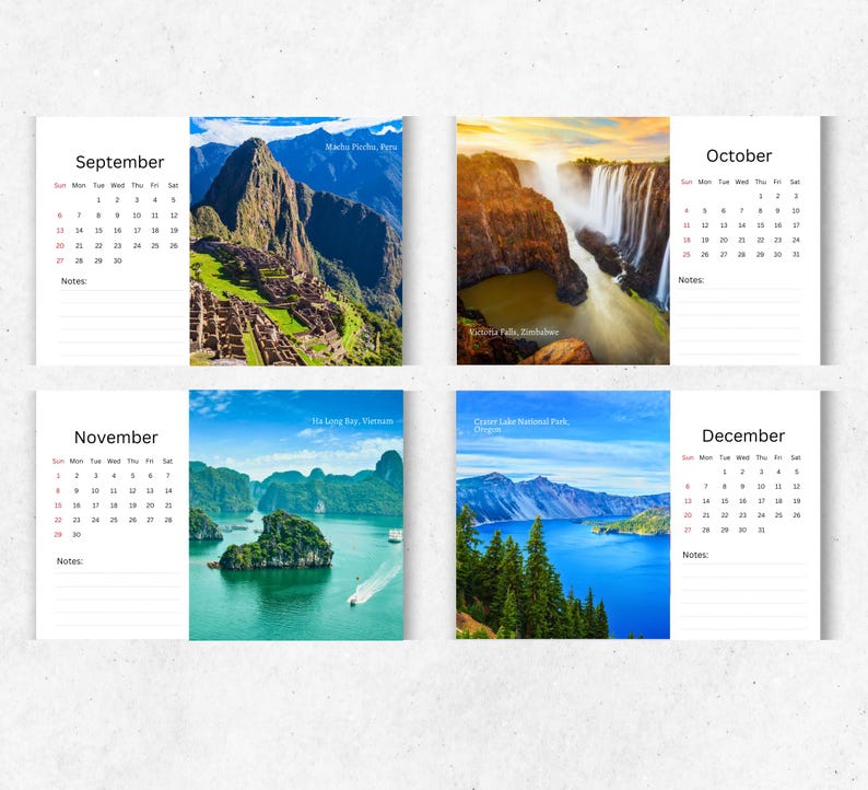 Travel Inspiration Desk Calendar 2026-2027: Standing Flip Desktop ...