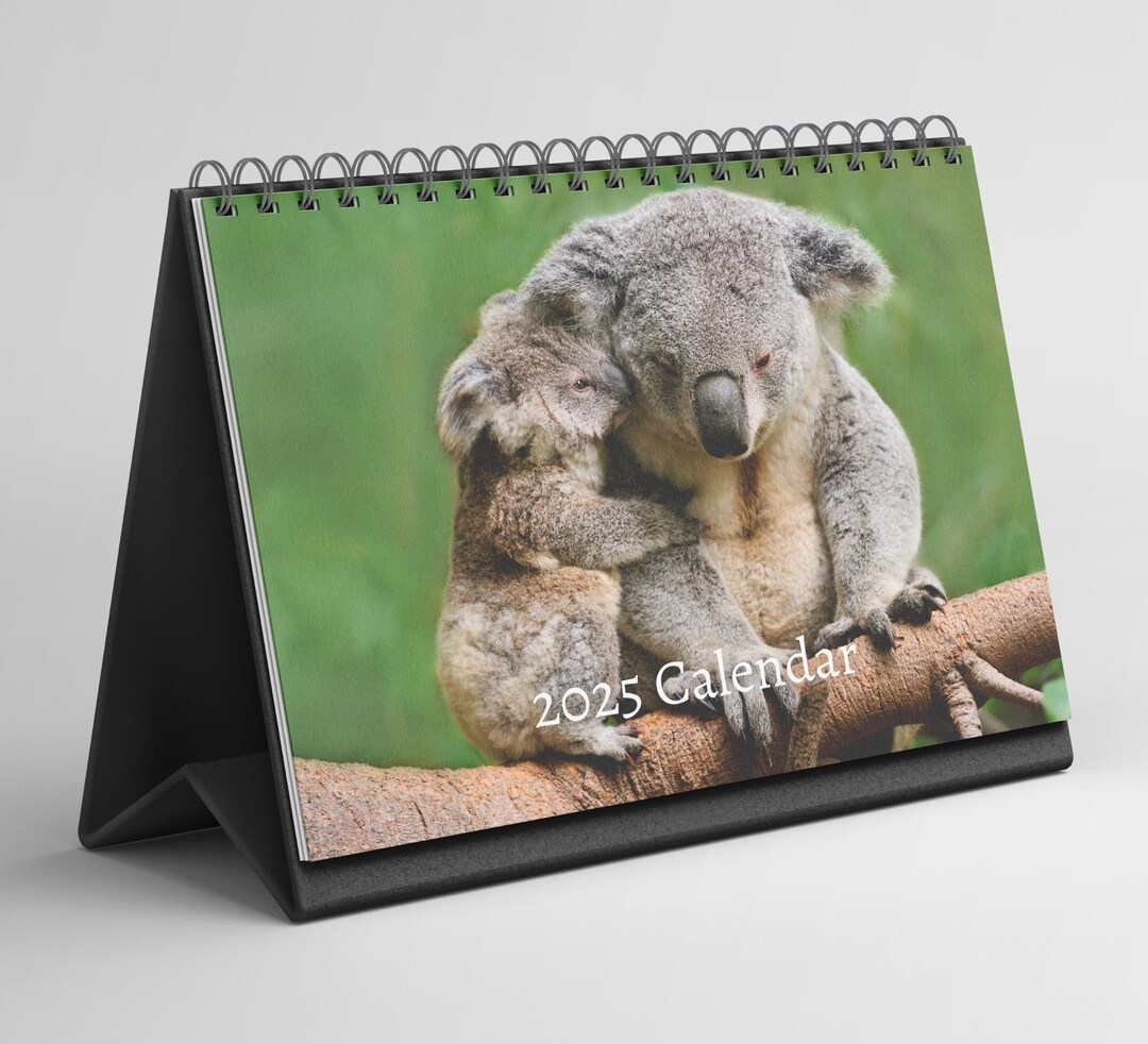 Koala Desk Calendar 2025-2026: Standing Flip Desktop Calendar With ...
