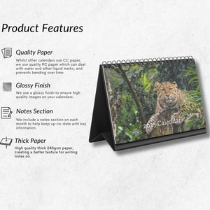 Leopard Desk Calendar 2025-2026: Standing Flip Desktop Calendar With ...