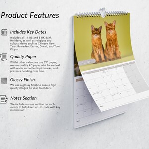 Somali Cat Calendar 2025: Monthly Wall Calendar With Notes, Hanging A4 ...