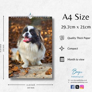 Pekingese Calendar 2025: Monthly Wall Calendar With Notes, Hanging A4 ...