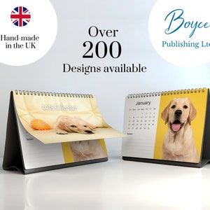 Labrador Desk Calendar 2025-2026: Standing Flip Desktop Calendar With ...