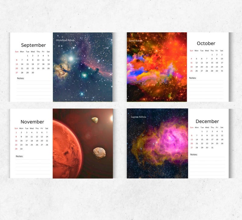 Astronomy Desk Calendar 2026-2027: Standing Flip Desktop Calendar With ...
