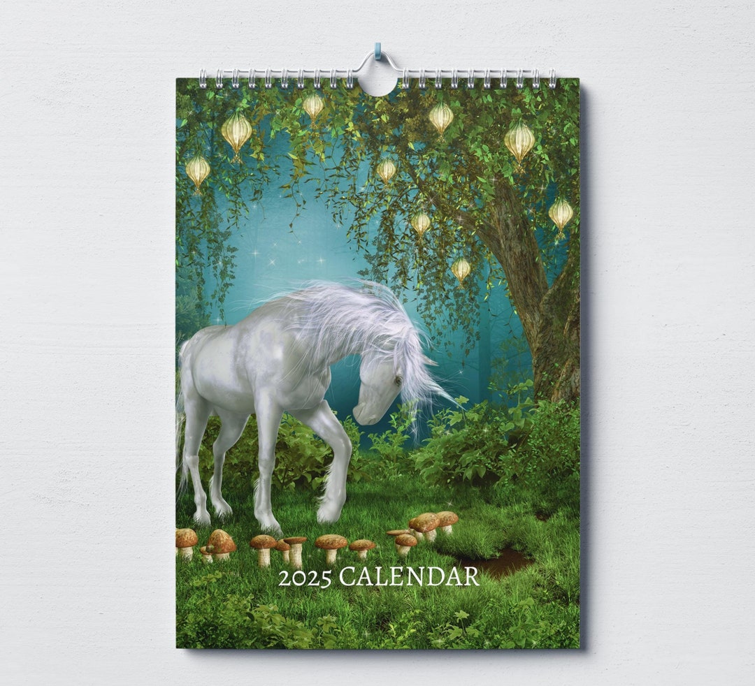 Unicorn Calendar 2025: Monthly Wall Calendar With Notes, Hanging A4 ...