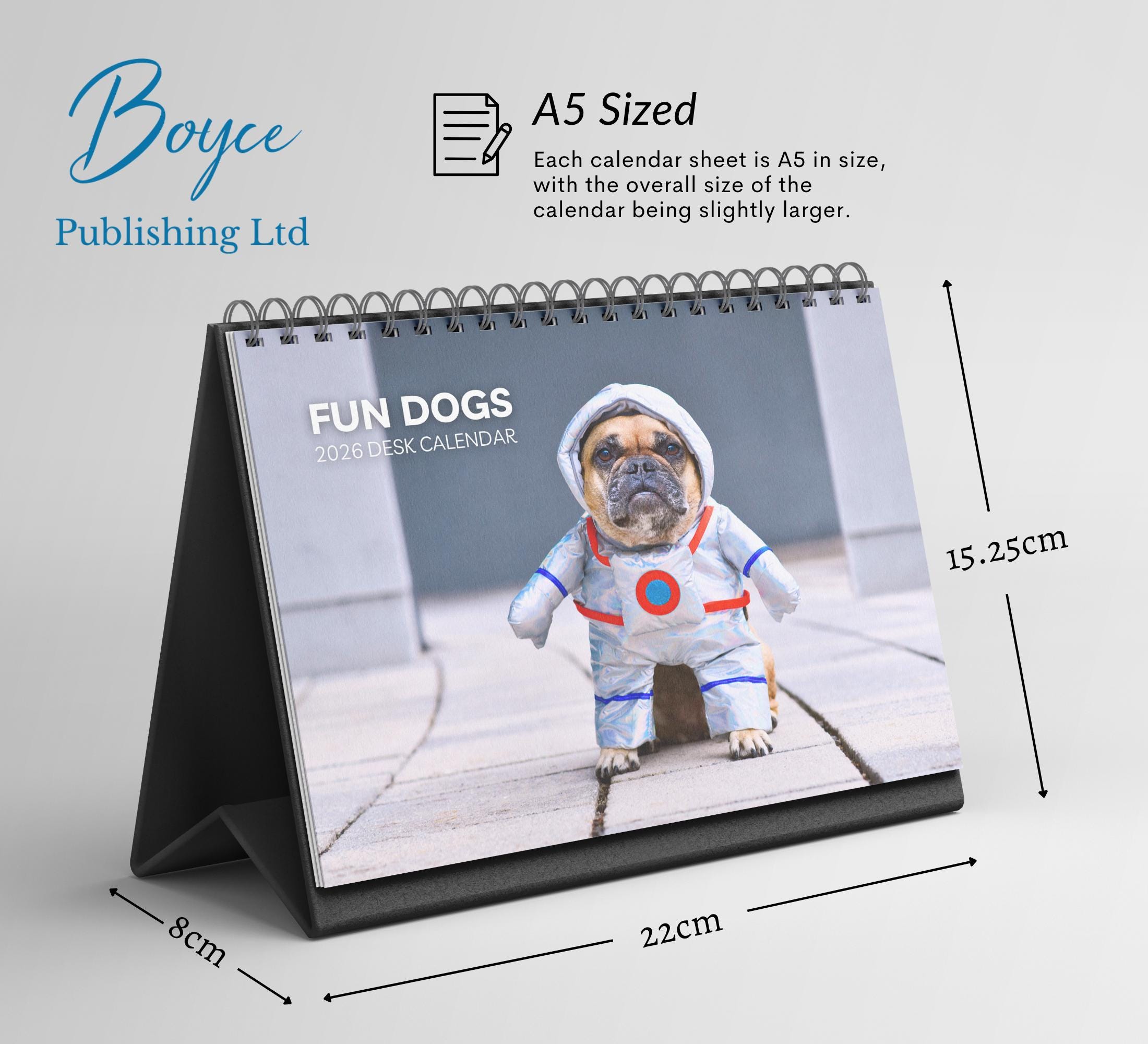 Fun Dogs Desk Calendar 2026-2027: Standing Flip Desktop Calendar With ...