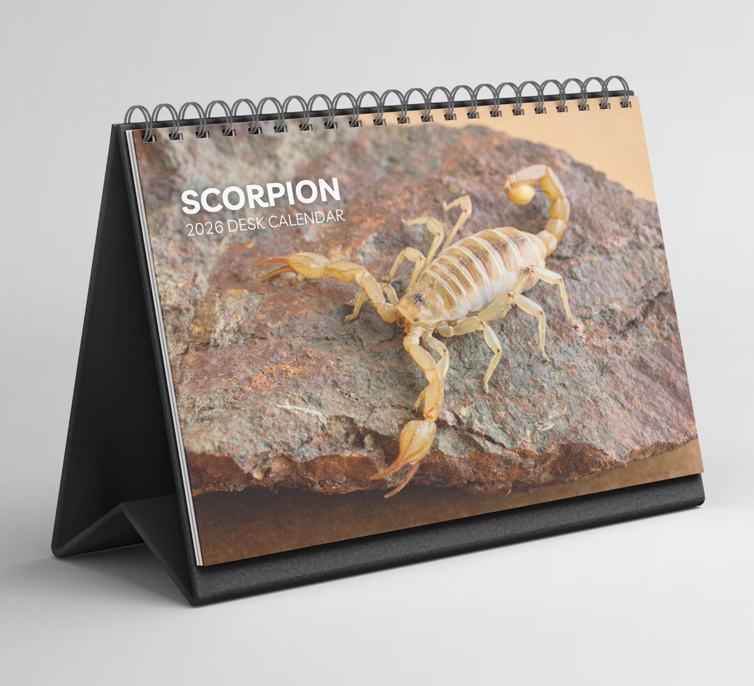 Scorpion Desk Calendar 2026-2027: Standing Flip Desktop Calendar With ...