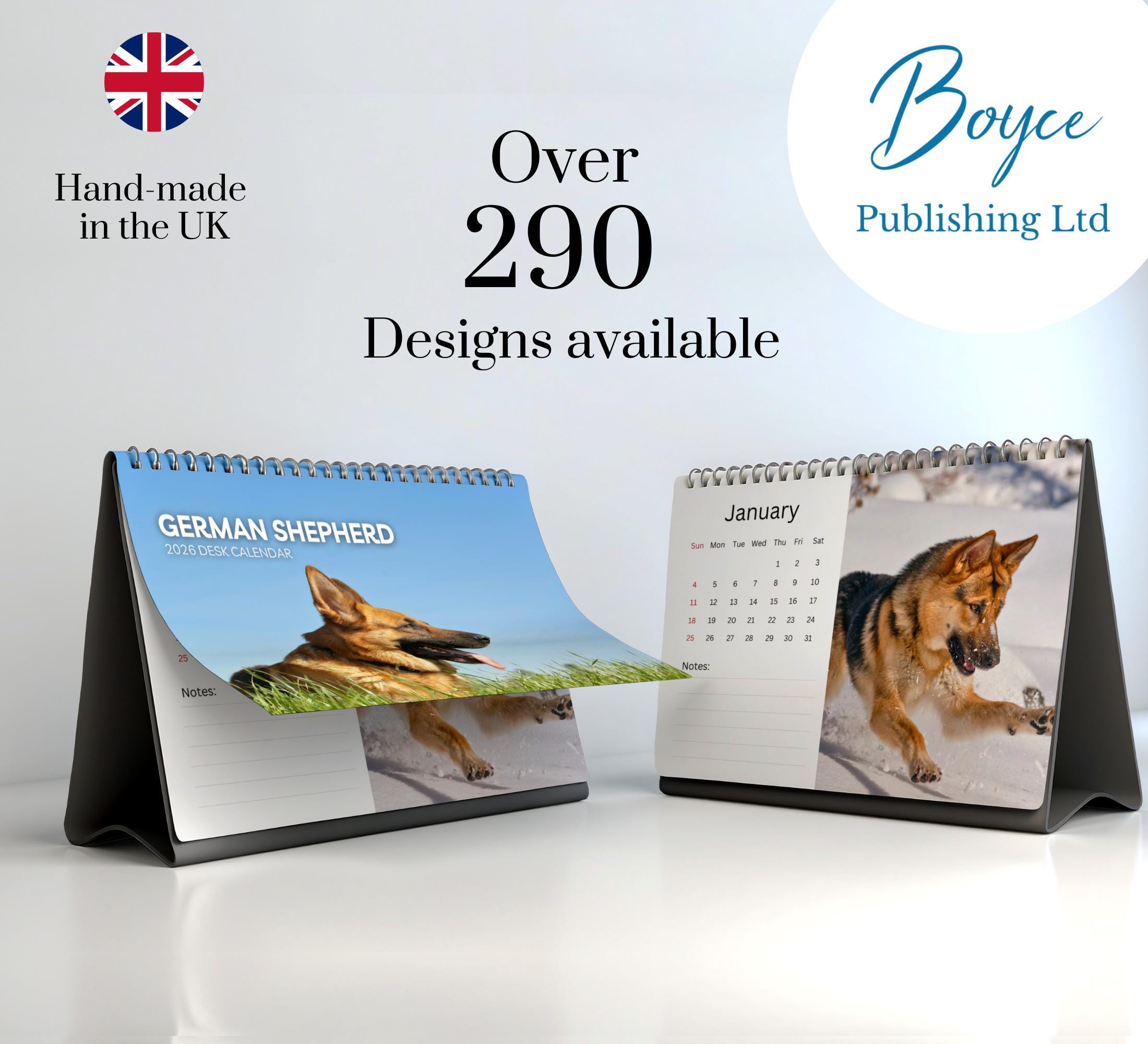 German Shepherd Desk Calendar 2026-2027: Standing Flip Desktop Calendar ...