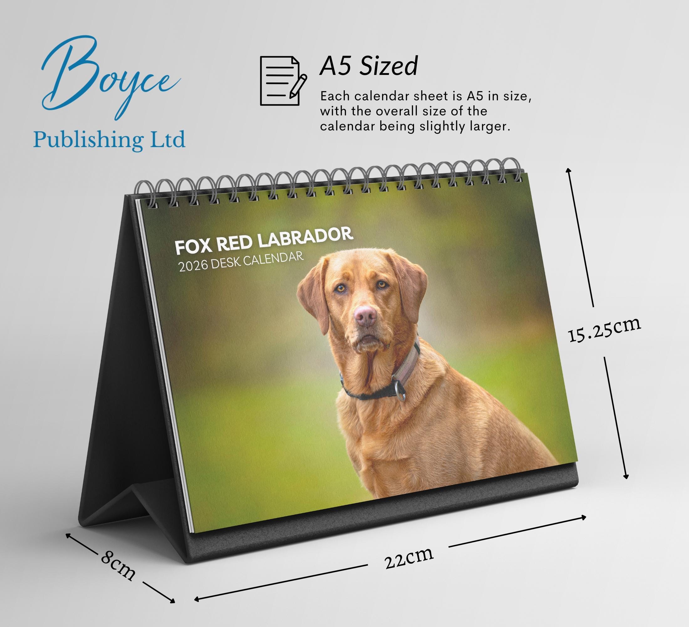 Fox Red Labrador Desk Calendar 2026-2027: Standing Flip Desktop ...