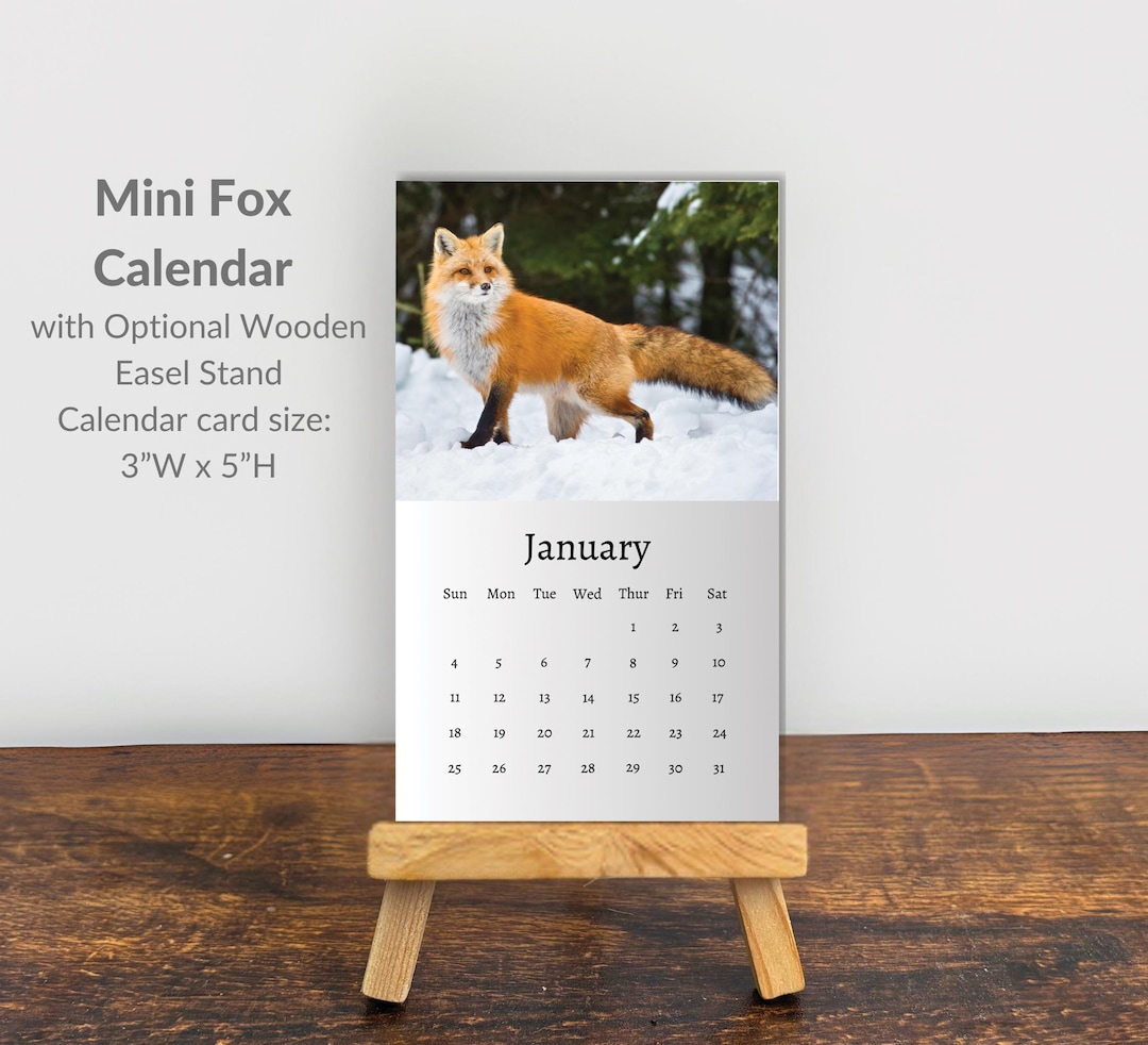 Fox Calendar 2026: Mini Desk Calendar, Fox Calendar 2026-2027, Perfect ...