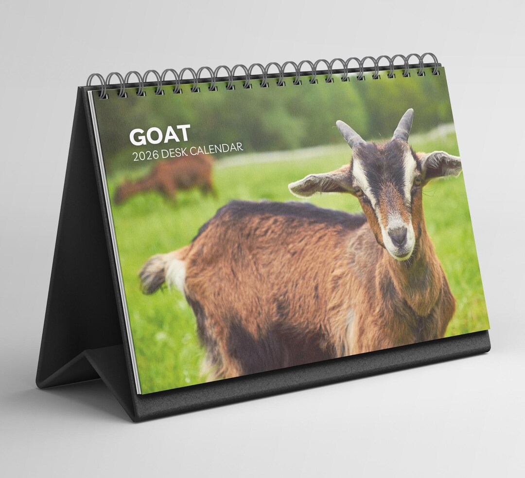 Goat Desk Calendar 2026-2027: Standing Flip Desktop Calendar With Thick ...