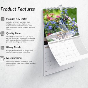 Garden Birds Calendar 2025: Monthly Wall Calendar With Notes, Hanging ...