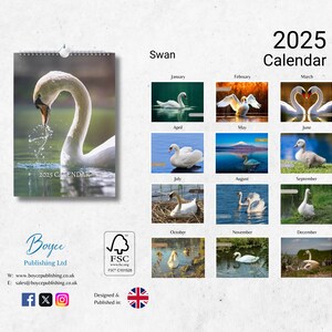 Swan Calendar 2025: Monthly Wall Calendar With Notes, Hanging A4 Size ...