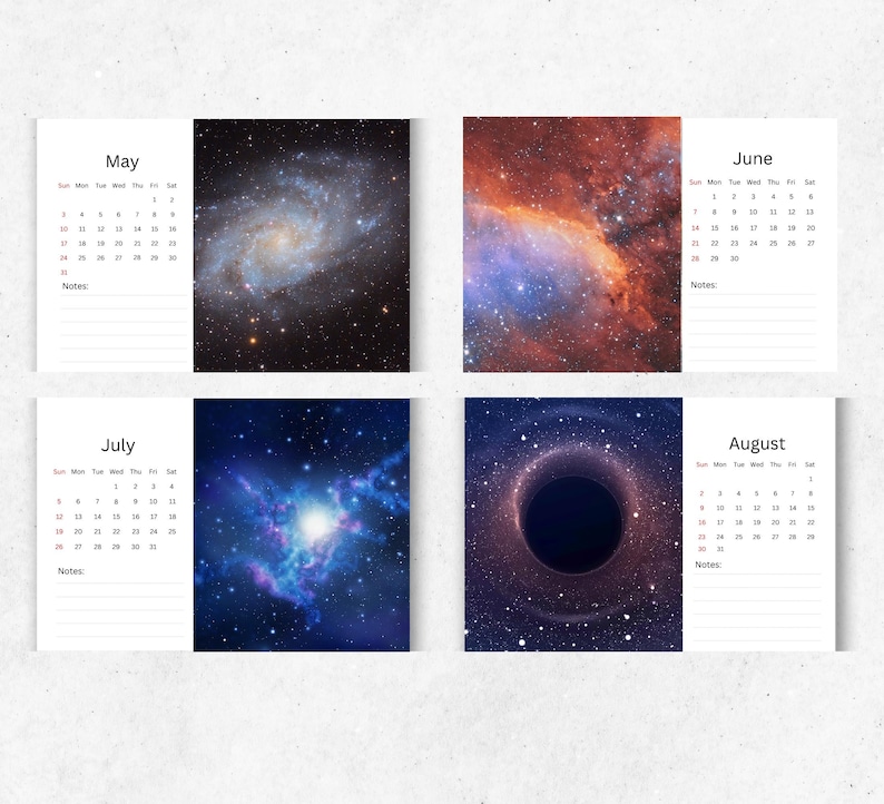 Space Desk Calendar 2026-2027: Standing Flip Desktop Calendar With ...