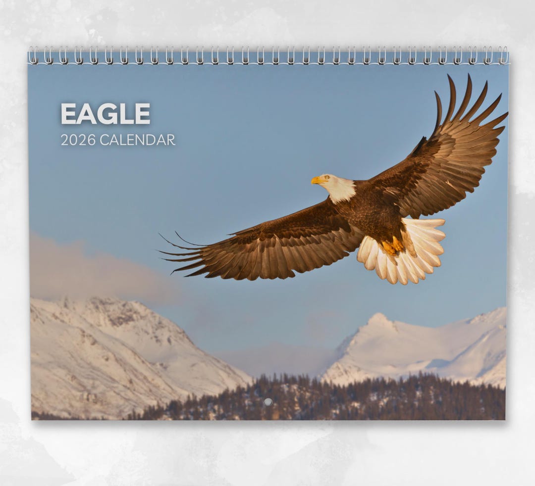 Eagle Calendar 2026: Monthly Wall Calendar With Notes, Opens to A3 Size ...