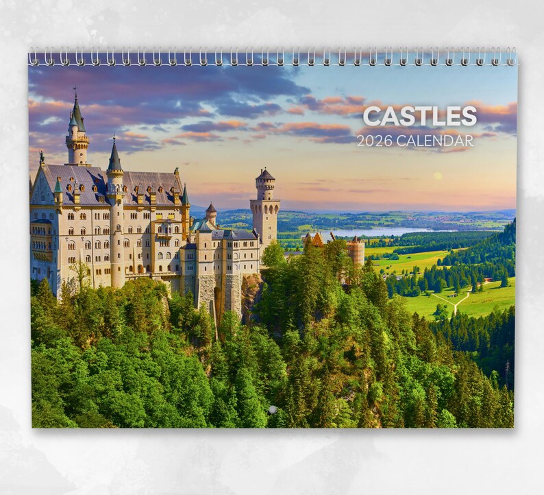 Castles Calendar 2026: Monthly Wall Calendar With Notes, Opens to A3 ...
