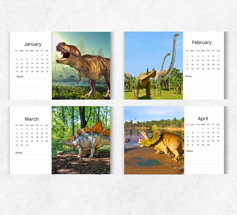 Dinosaur Desk Calendar 2026-2027: Standing Flip Desktop Calendar With ...
