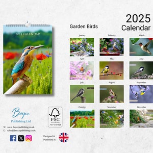 Garden Birds Calendar 2025: Monthly Wall Calendar With Notes, Hanging ...