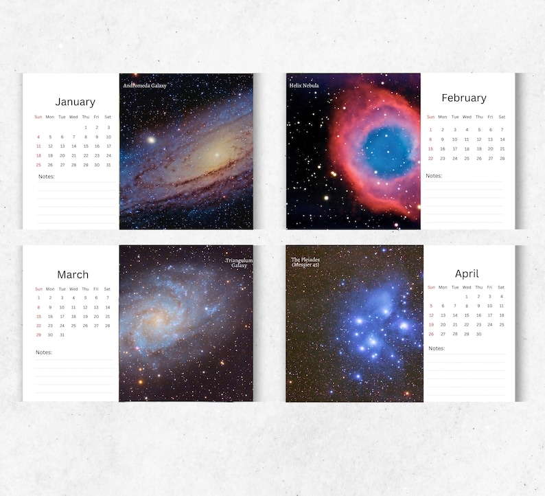 Astronomy Desk Calendar 2026-2027: Standing Flip Desktop Calendar With ...