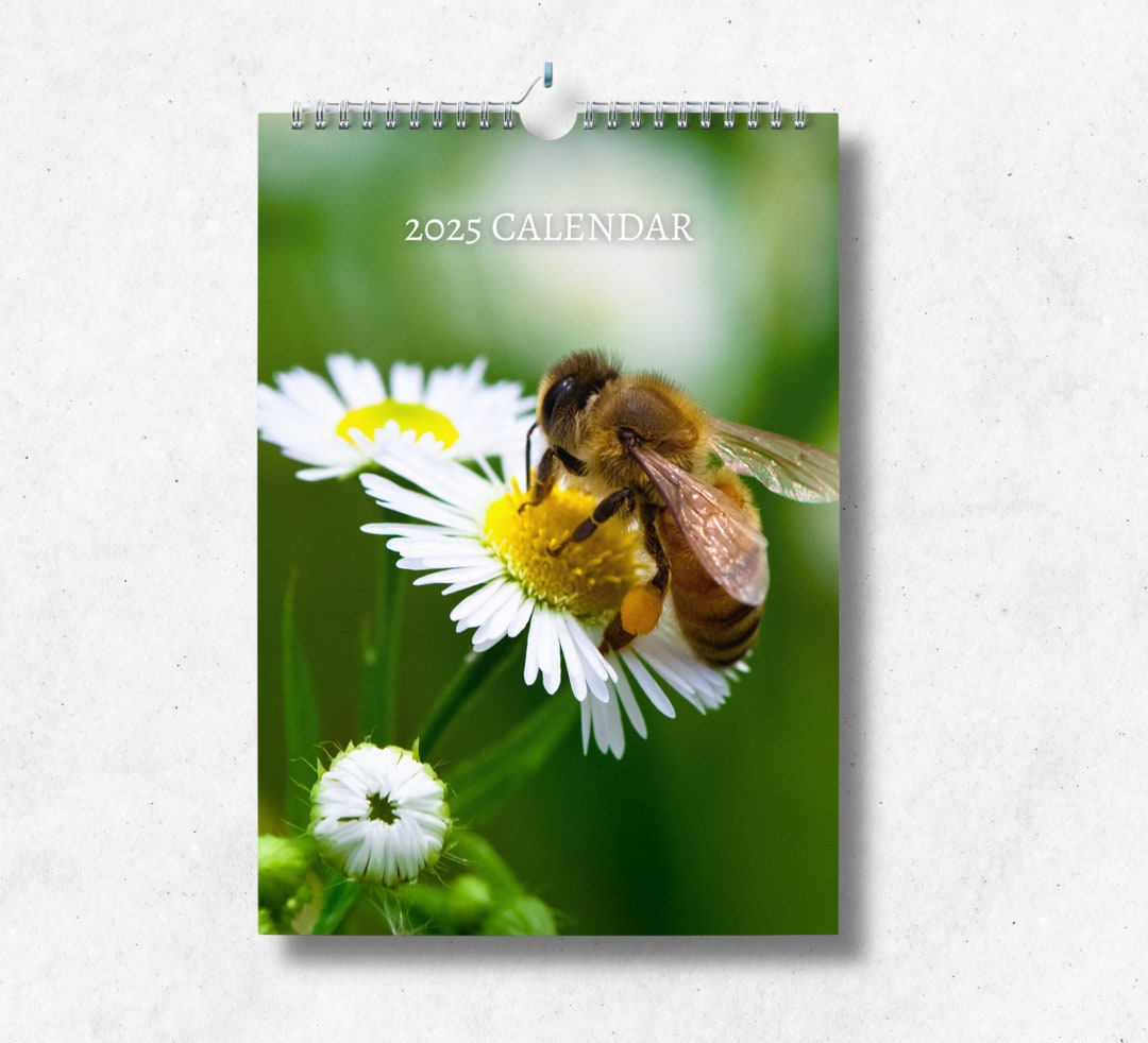 Bee Calendar 2025: Monthly Wall Calendar With Notes, Hanging A4 Size ...