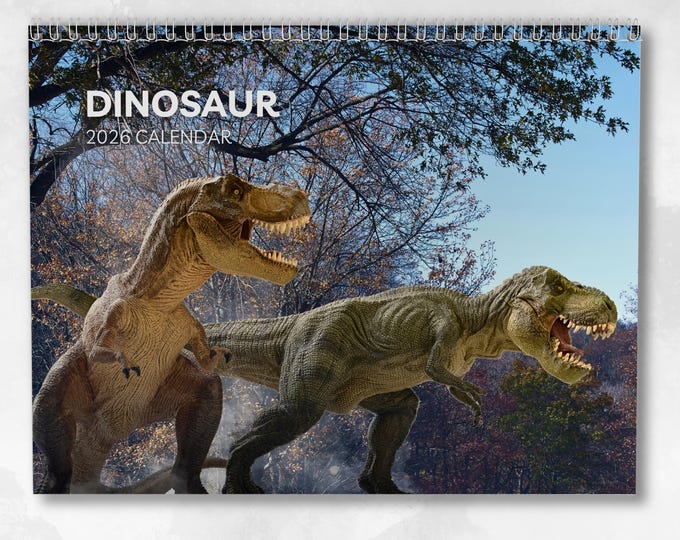 Dinosaur Calendar 2026: Monthly Wall Calendar With Notes, Opens to A3 ...