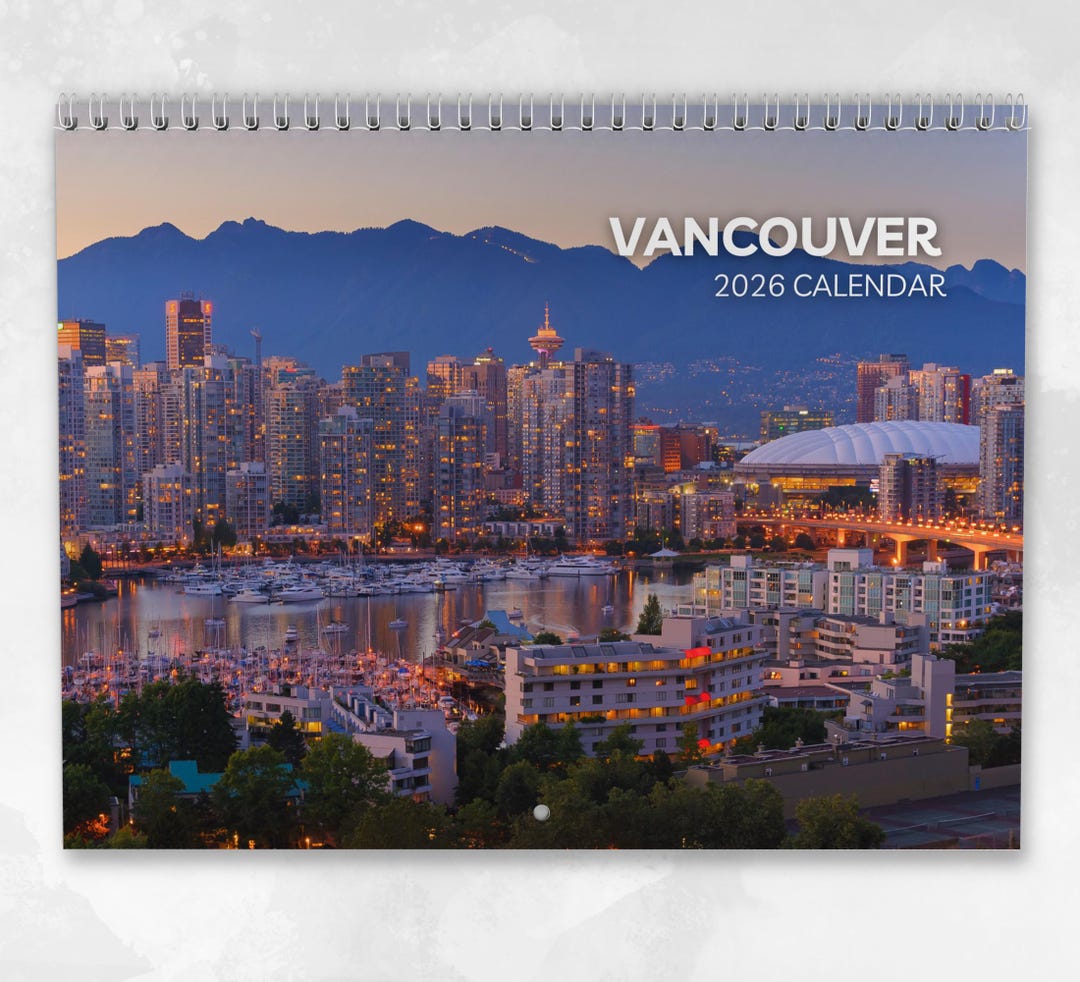 Vancouver Calendar 2026: Monthly Wall Calendar With Notes, Opens to A3 ...