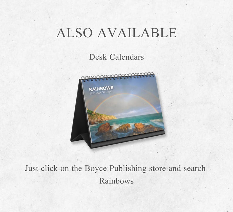 Rainbows Calendar 2026: Monthly Wall Calendar With Notes, Opens to A3 ...