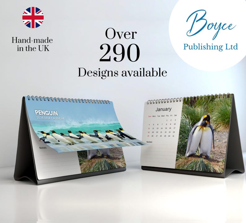 Penguin Desk Calendar 2026-2027: Standing Flip Desktop Calendar With ...