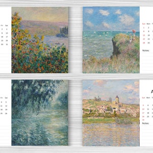 Monet Desk Calendar 2025-2026: Standing Flip Desktop Calendar With ...