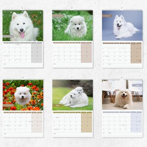 Samoyed Calendar 2025: Monthly Wall Calendar With Notes, Hanging A4 ...