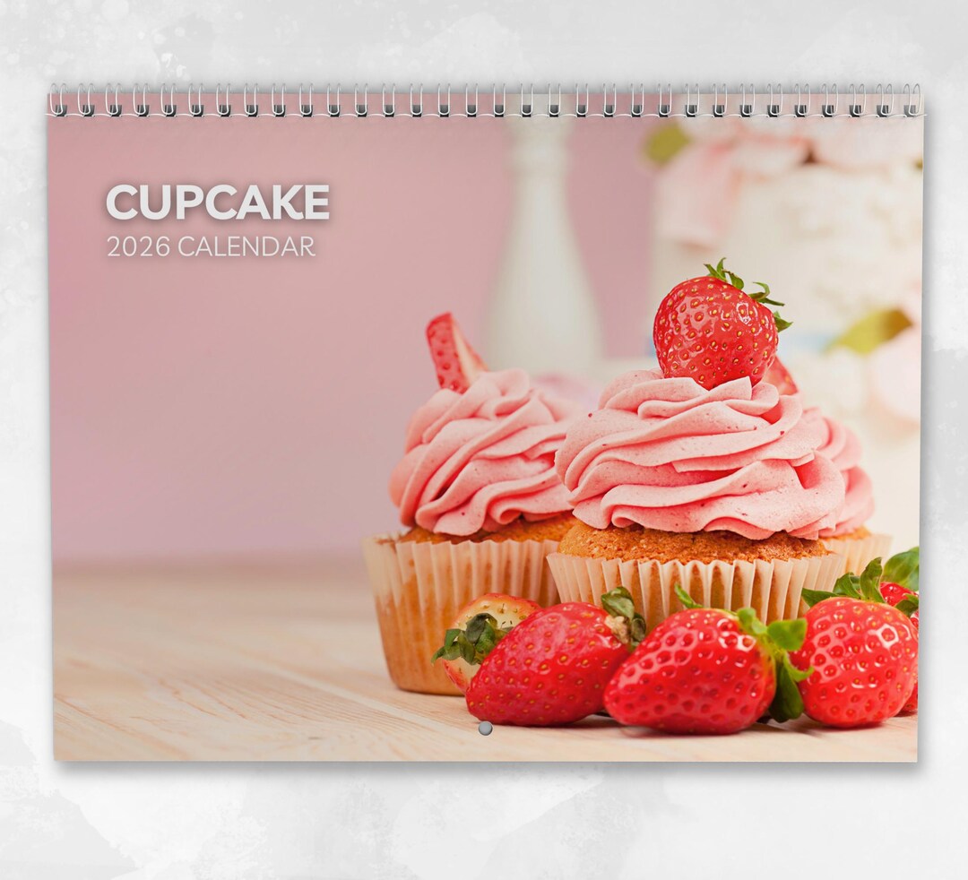 Cupcake Calendar 2026: Monthly Wall Calendar With Notes, Opens to A3 ...