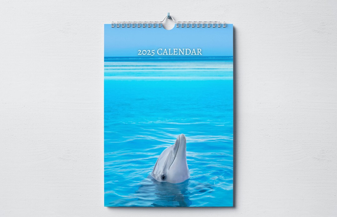 Dolphin Calendar 2025: Monthly Wall Calendar With Notes, Hanging A4 ...
