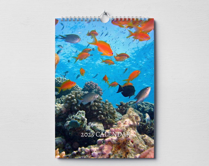 Fish Calendar 2025: Monthly Wall Calendar With Notes, Hanging A4 Size ...