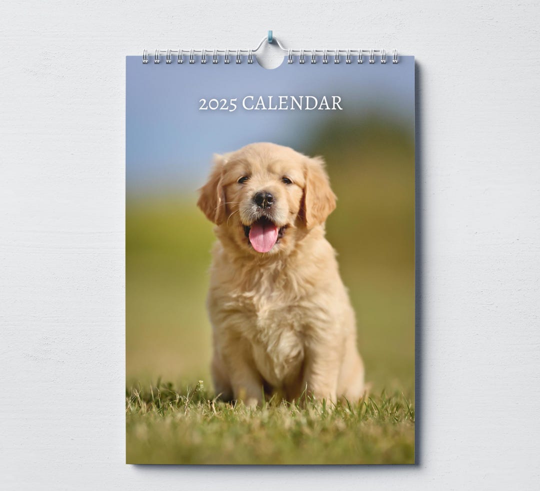 Golden Retriever Puppies Calendar 2025: Monthly Wall Calendar With ...