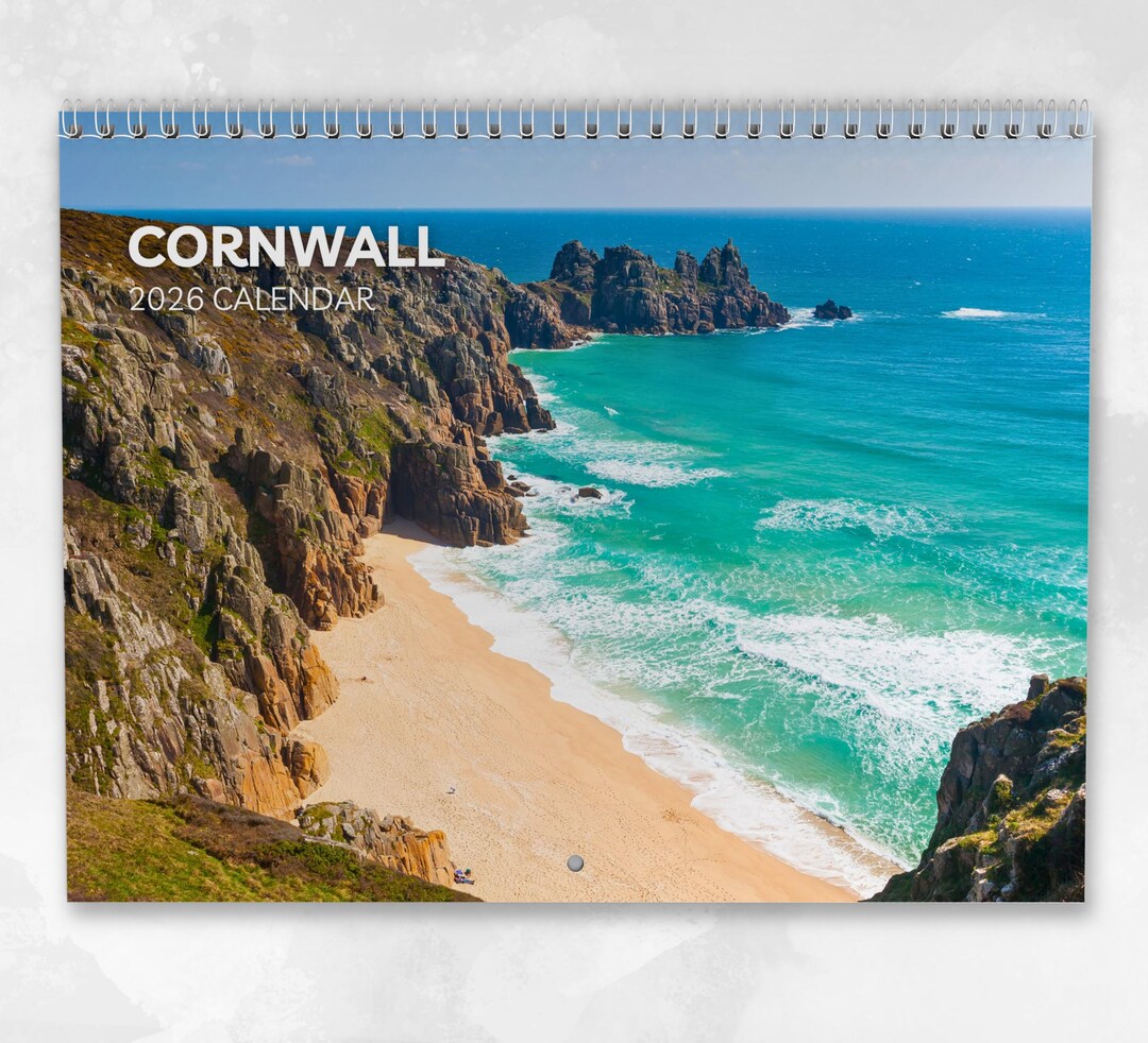 Cornwall Calendar 2026: Monthly Wall Calendar With Notes, Opens to A3 ...
