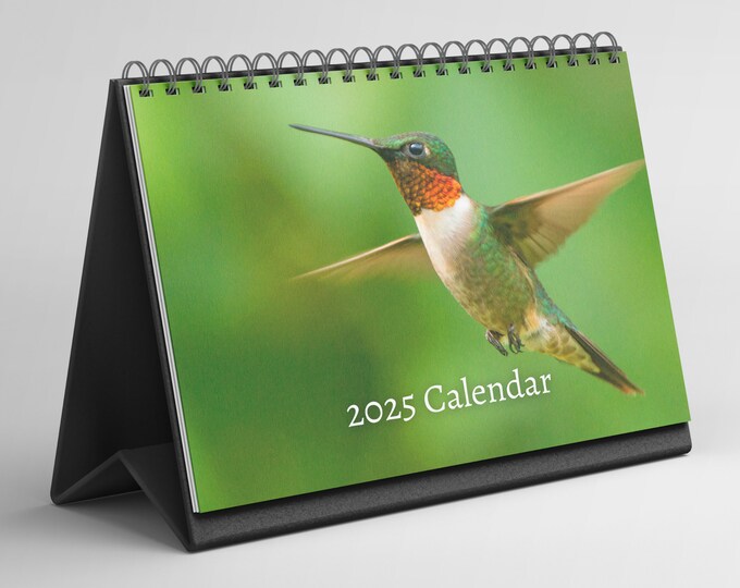 Hummingbird Desk Calendar 2025-2026: Standing Flip Desktop Calendar ...