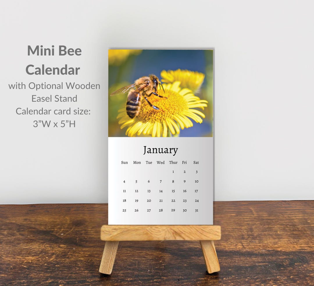 Bee Calendar 2026: Mini Desk Calendar, Bee Calendar 2026-2027, Perfect ...