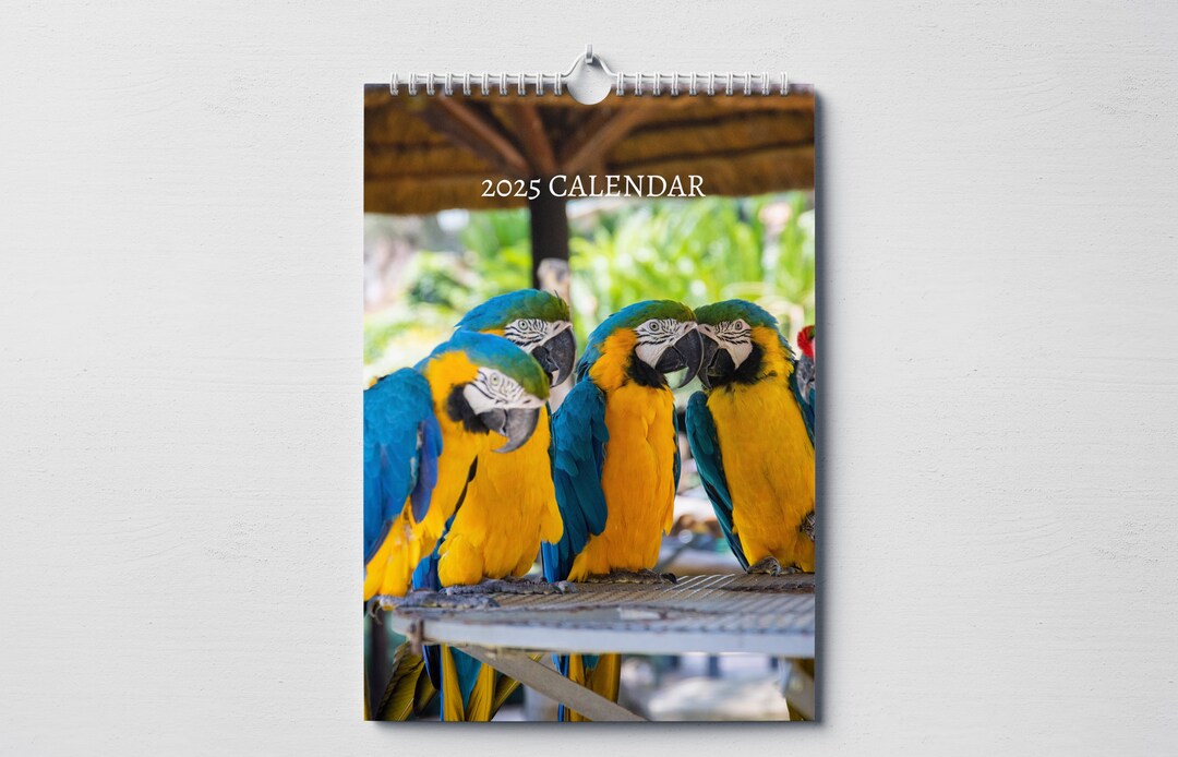 Parrot Calendar 2025: Monthly Wall Calendar With Notes, Hanging A4 Size ...