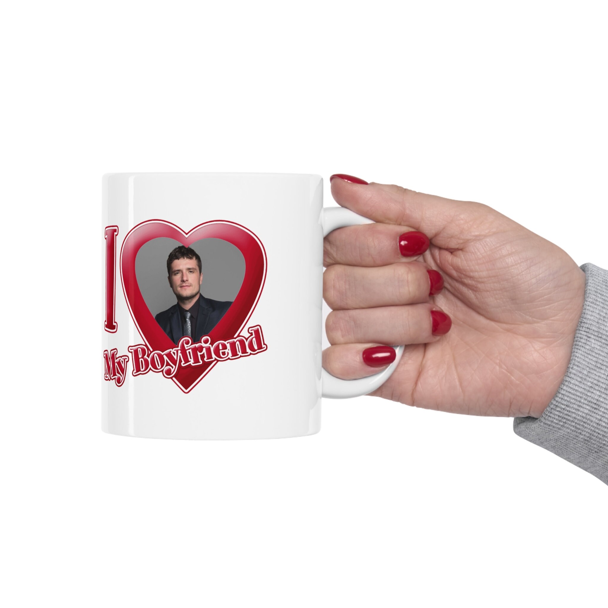 Josh Hutcherson Mug, I Love My Boyfriend, Funny Mug Gift for Christmas ...