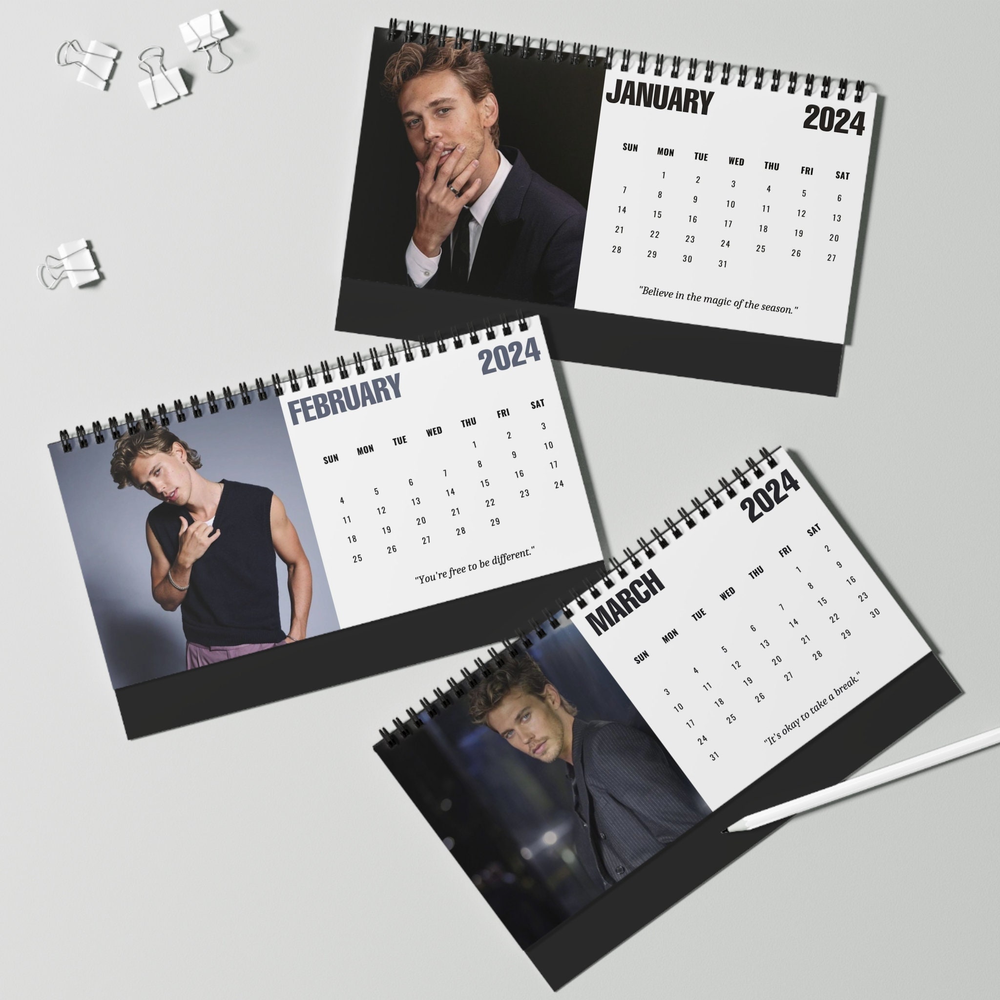 2024 Austin Butler Calendar | Celebrity Calendar | 2024 Elvis Calendar ...