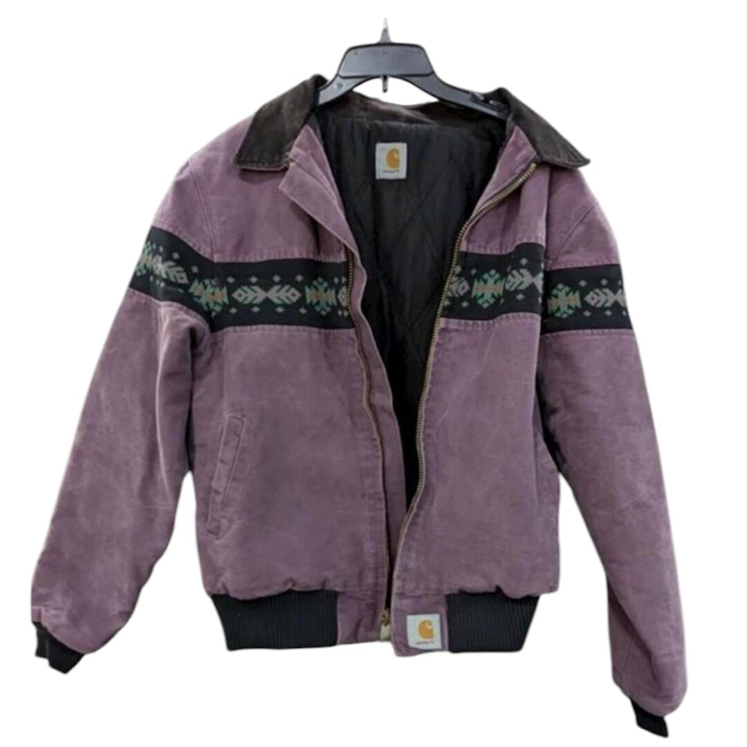 Rare Vintage Carhartt Aztec Santa Fe Plum Purple XXL Quilted Insulated ...