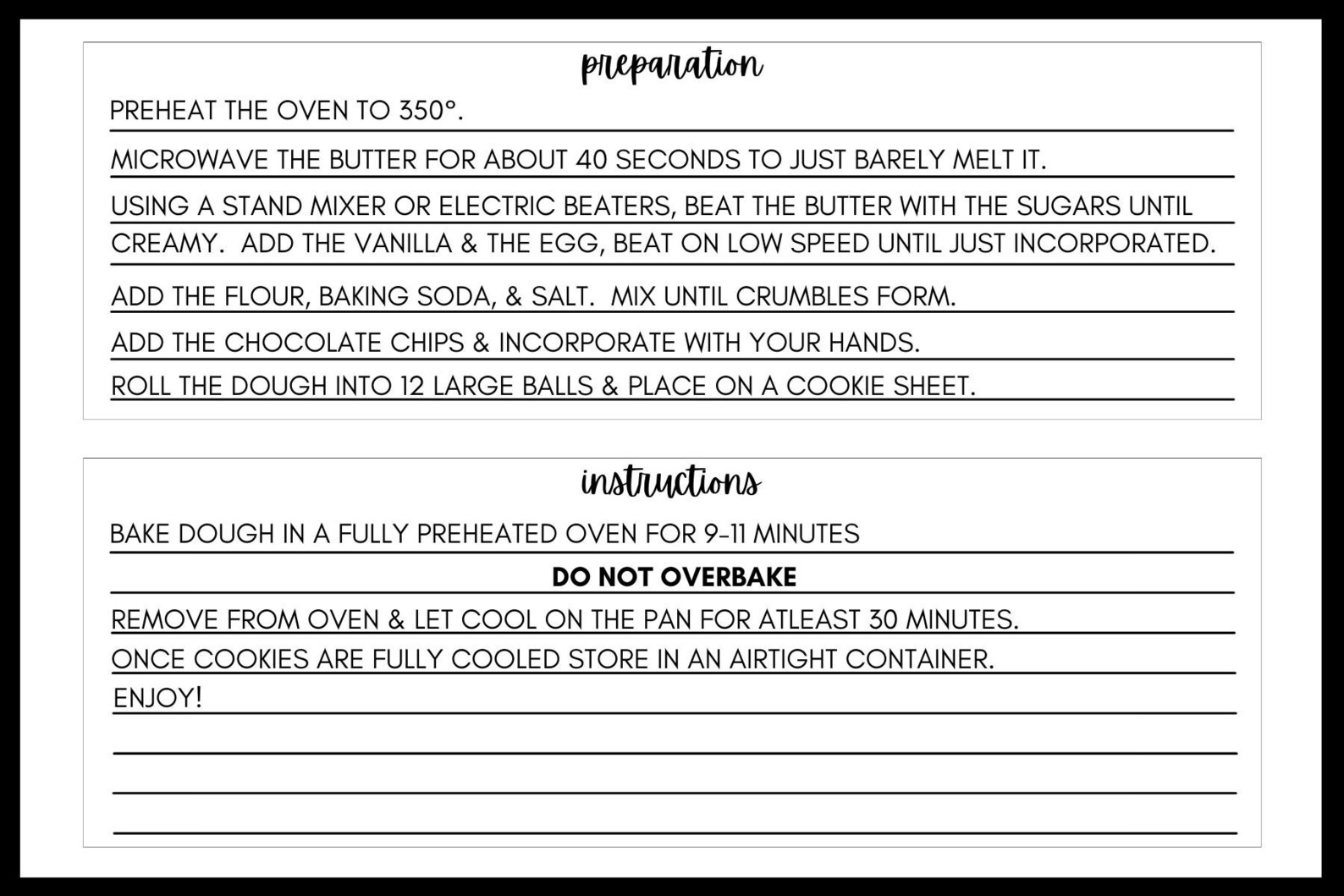 DIGITAL DOWNLOAD Recipe Cards - Create Your Own Recipe Cards ...
