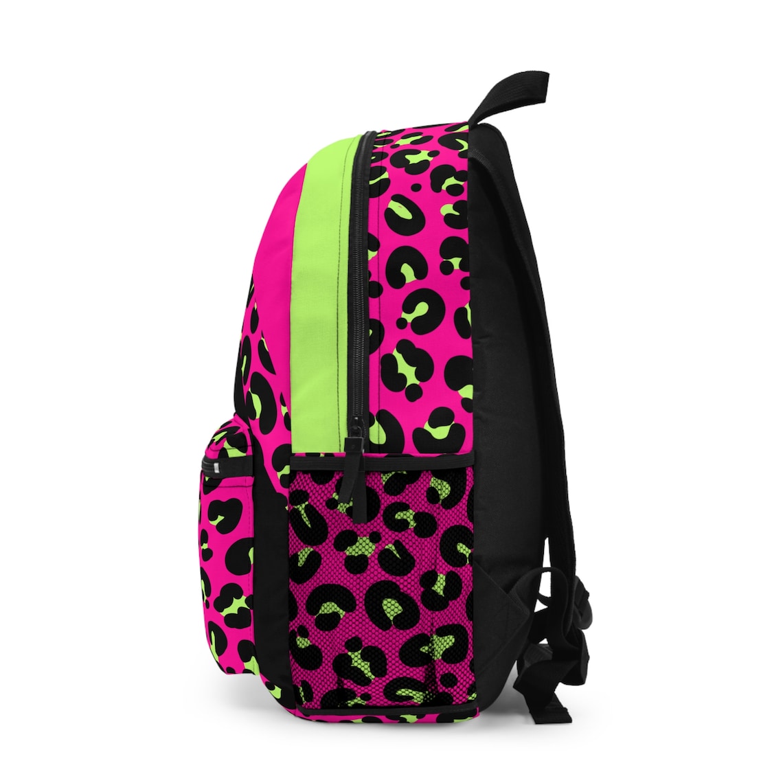 Trendy Cheetah Backpack, Neon Backpacks, Cheetah Print School Bag ...