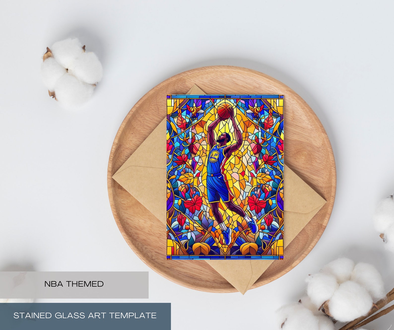 Stained Glass Digital Paper NBA Themed Bundle, Printable Textures ...