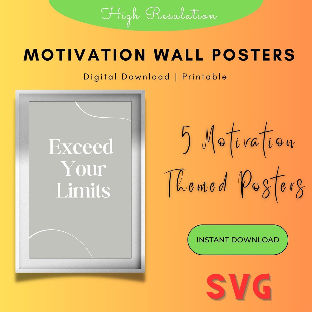 Motivational Wall Posters Svg Files, Office Motivational Posters ...